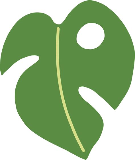 Boho Monstera Leaf Freehand Drawing Flat Design 13836200 Png