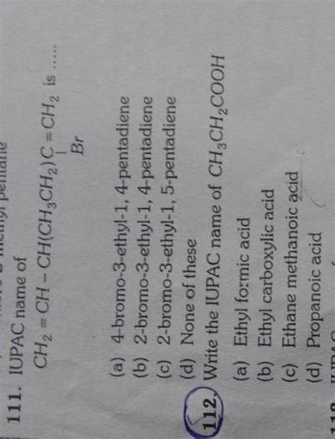 Write The Iupac Name Of Ch3 Ch2 Cooh Filo