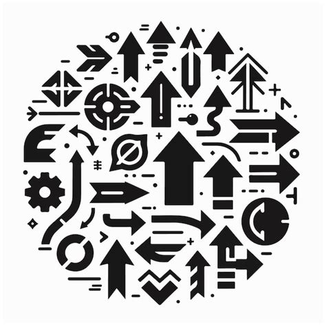 Premium Vector Big Vector Of Black Flat Arrows And Direction Pointers