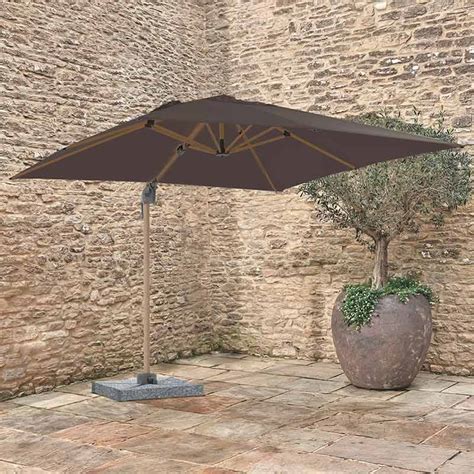 Bramblecrest Chichester Wood Effect 3m Square Grey Parasol