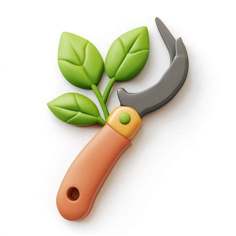 3d Clipper Icon Tool For Pruning Plants Logo Illustration Premium Ai