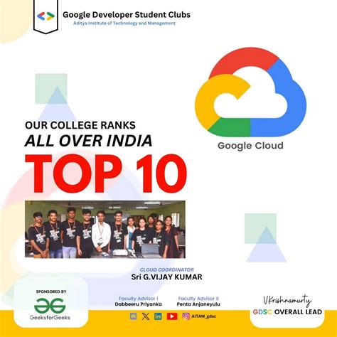 Gdsc Aitam On Linkedin Gdsc Top10colleges Techinnovation Awards