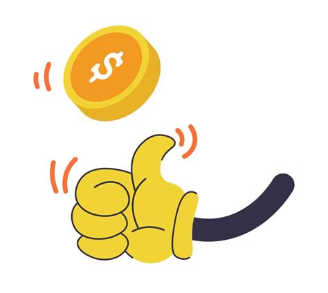 Throwing Coin Character Hand With Dollar Cash 17522993 Vector Art At