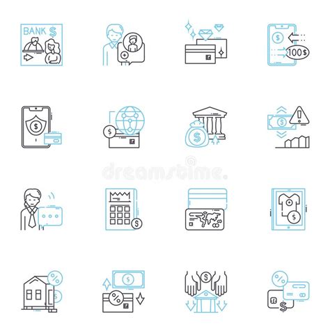 Mobile Banking Linear Icons Set Convenience Security Accessibility Efficiency Mobility