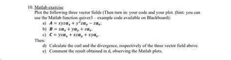 Solved Matlab Exercise Plot The Following Three Vector Chegg