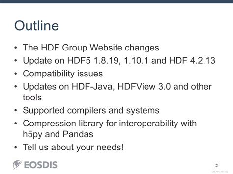 hierarchical data formats hdf update ppt