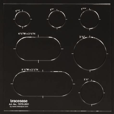 Traceease 1 Pcs Circle And Oval Shape Perfect Square Inlay Templates 11