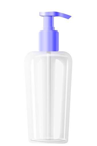스프레이 디스펜서 또는 펌프를위한 미용 제품 패키지 투명 플라스틱 병 젤 로션 크림 샴푸 목욕 거품용 액체 용기 흰색 배경에 격리 3d 일러스트레이션 건강한 생활방식에 대한