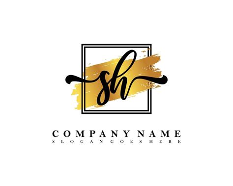 Sh Initial Handwriting Logo Concept 15593722 Vector Art At Vecteezy