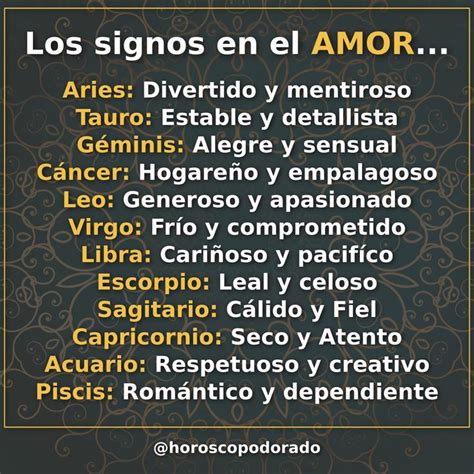 Los Signos Del Zodiaco En El Amor Signos Del Zodiaco Signo Del