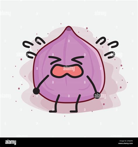 An Illustration Of Cute Fig Fruit Mascot Character Stock Vector Image And Art Alamy