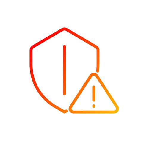 Safety Warning Pixel Perfect Gradient Linear Vector Icon Cybersecurity Breach Risk Of Computer