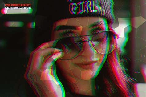 Двойной цветной фотоэффект RGB | Премиум PSD Файл