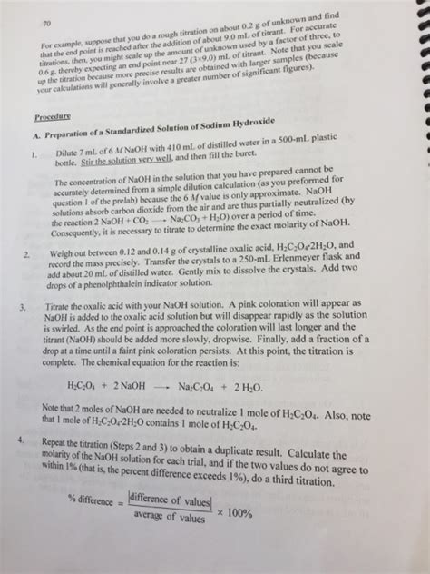 Solved Prelab VOLUMETRIC ANALYSIS TITRATIONS WITH ACIDS Chegg Com