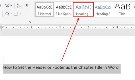 How To Set The Header Or Footer As The Chapter Title In Word My Microsoft Office Tips