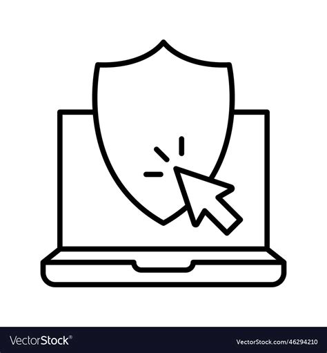 Laptop With Shield Icon Web Security Concept Vector Image