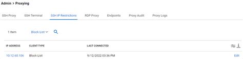 Ssh Ip Block Listing