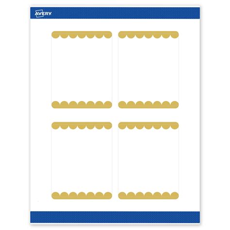 Avery Printable Rectangle Labels Gold Edge Dots 4 X 3 13 Matte