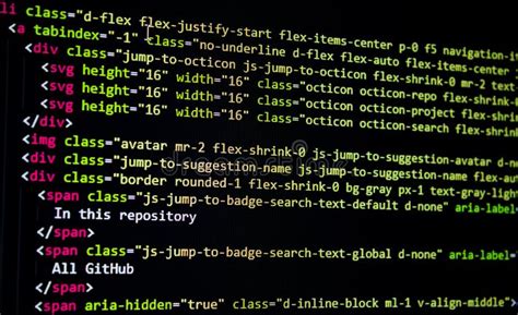 Source Code Screen Programming Code Writing Script Stock Image