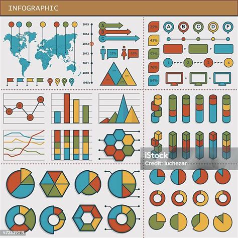 인포그래픽 요소 막대 그래프에 대한 스톡 벡터 아트 및 기타 이미지 막대 그래프 복고풍 계획 Istock