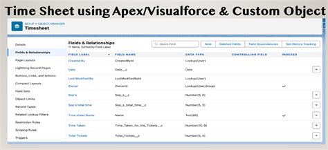 Gooduri Venkatesh On Linkedin Time Sheet Application Using Apexvisualforce And Custom Object This
