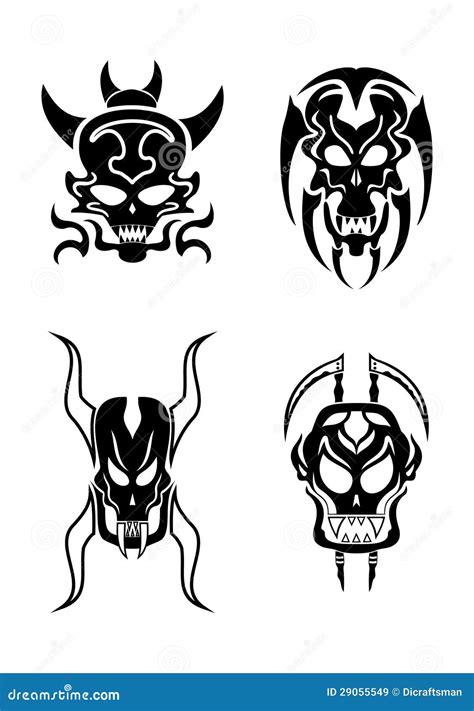 Skull Tribal Tattoo Stock Vector Illustration Of Hell 29055549