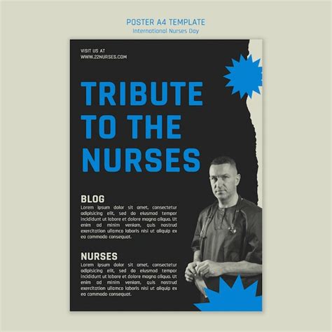 국제 간호사의 날 포스터 템플릿의 평면 디자인 무료 Psd 파일