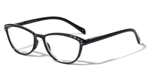 Rd 1234 Black Reading Rhinestone Cat Eye Wholesale Glasses Frontier
