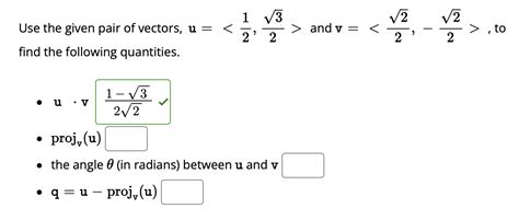 Solved V2 V2 And V Use The Given Pair Of Chegg Com