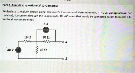 Part2 Analytical Questions21224marks 14analyse The Given Circuit Using