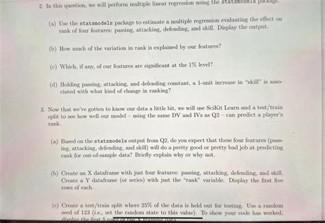 Solved In This Question We Will Perform Multiple Linear Chegg