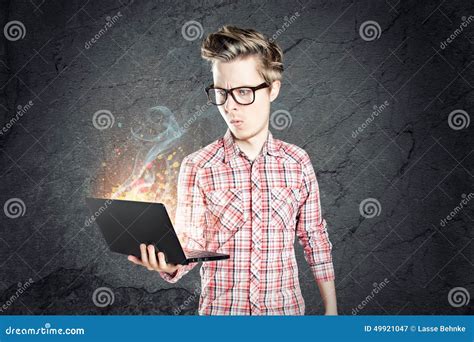 Computer Nerd Stock Image Image Of Hacker Likable Burn 49921047