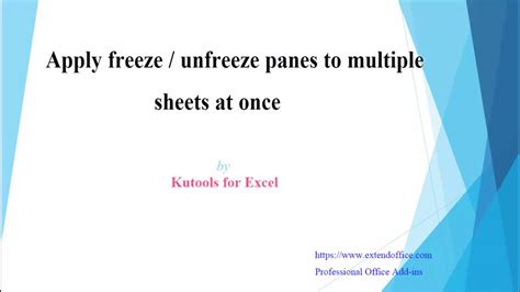 How To Apply Freeze Unfreeze Panes To Multiple Worksheets At How To Apply Freeze