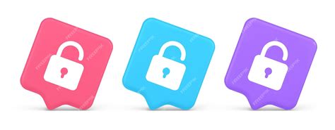 Premium Vector Open Lock Button Cyberspace Password Security Protection Service 3d Realistic Icon