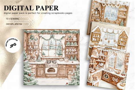 Gingerbread Kitchen Christmas Background Wallpaper 6189986