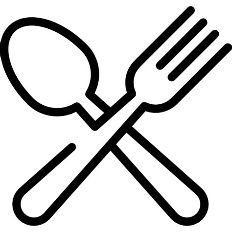 Plate Spoon And Fork Icon Outline Style Plate Drawing Spoon Drawing