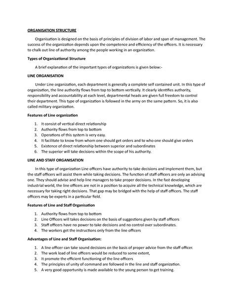 Different Types Of Organisational Structure Organisation Structure