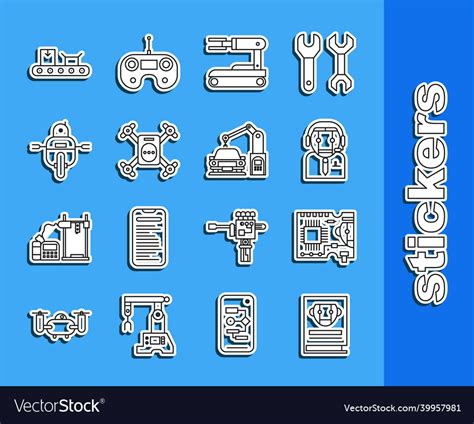 Set Line User Manual Printed Circuit Board Pcb Vector Image