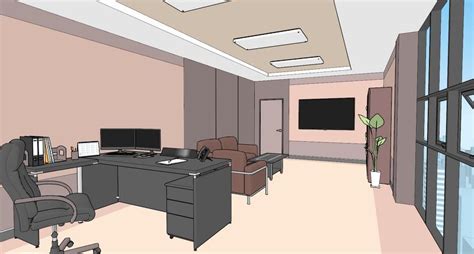 마나캣 스튜디오 만화 배경 스케치업 인기 회사 사무실 V190311 배경 만화 배경 디자인