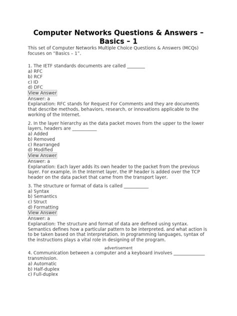Computer Networks Questions Pdf Osi Model Internet Protocol Suite
