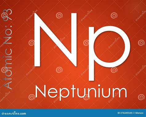 Neptunium Symbol Chemical Element Periodic Table Atomic Education Symbol Neptunium Sign Vector