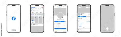 Vecteur Stock Facebook Facebook Mockup Facebook Mobile App Interface