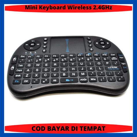 Mini Keyboard Wireless 2 4GHz Dengan Touch Pad Mouse Fungsi Mouse Untuk Smart TV Dan Android