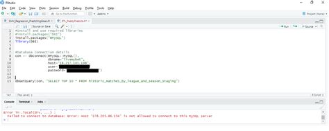 R Studio To Mysql Database Connection Issues Rrstudio