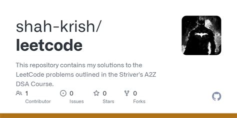 Github Shah Krishleetcode This Repository Contains My Solutions To The Leetcode Problems