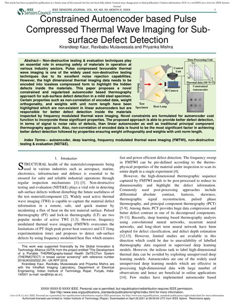 Pdf Constrained Autoencoder Based Pulse Compressed Thermal Wave