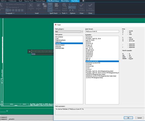 iso template insert field plot date autodesk community