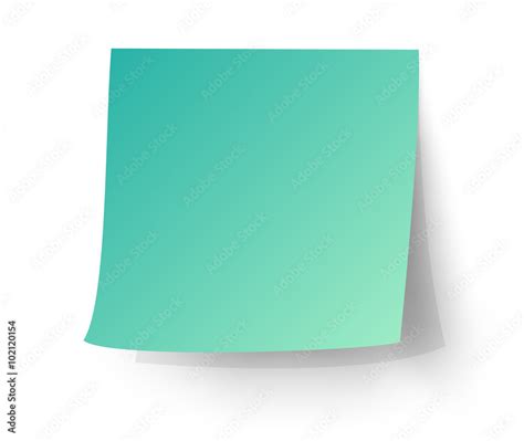 Aqua Sticky Note Post It Vector Illustration Stock Vector Adobe Stock