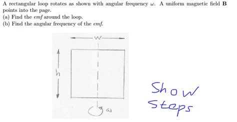 Solved A Rectangular Loop Rotates As Shown With Angular Chegg