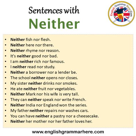 Sentences With Neither Neither In A Sentence In English Sentences For Neither English